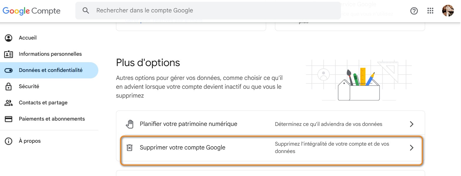 Comment supprimer définitivement son adresse Gmail